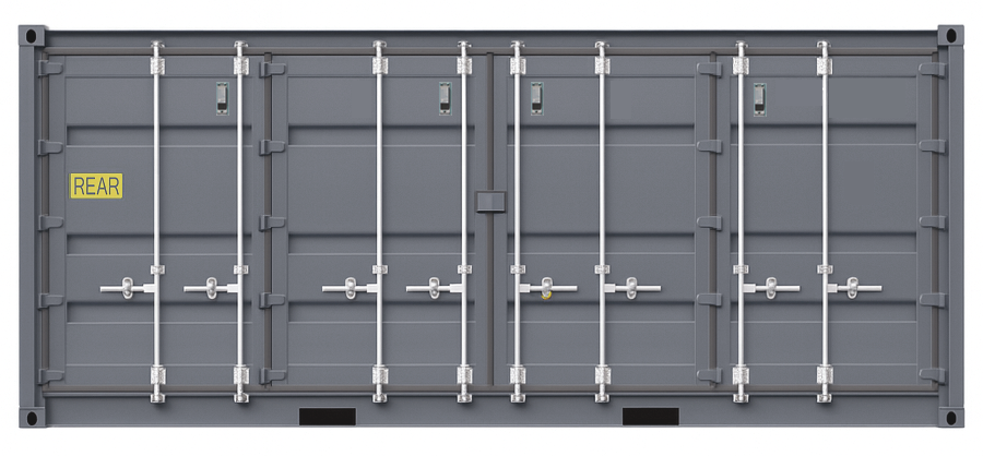 20ft Standard Open Side (4 Single Doors) – The Container Guy